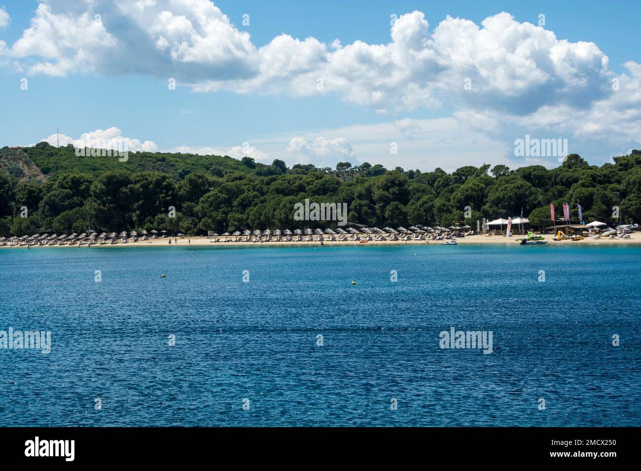 A beautiful, sandy, Koukounaries Beach on the Skiathos Island in Greece ...