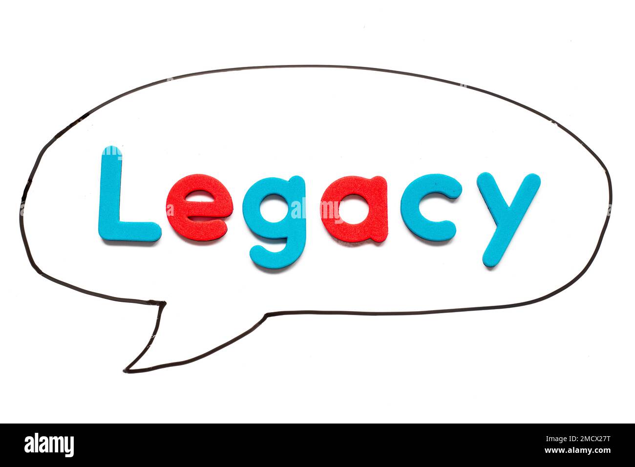 Alphabet letter with word legacy in black line hand drawing as bubble ...