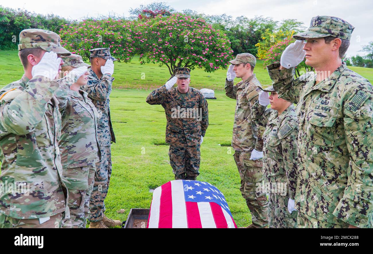 U.S. service members with the Defense POW/MIA Accounting Agency (DPAA) honor the fallen during a ...
