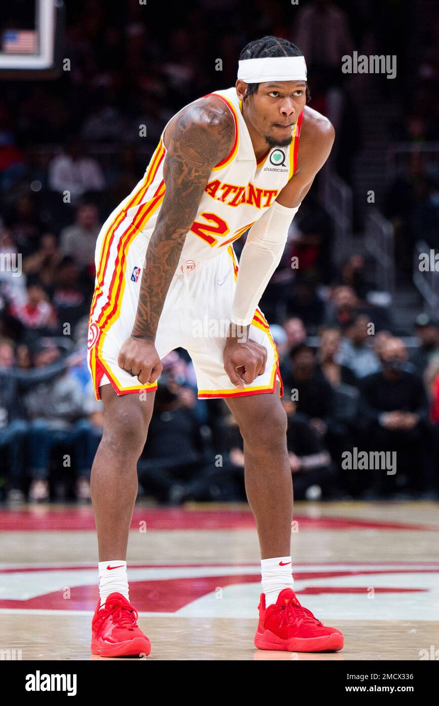 Atlanta Hawks forward Cam Reddish (22) shown during the second half of ...