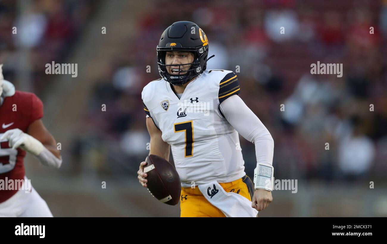 California's Chase Garbers runs against Stanford during the first half ...