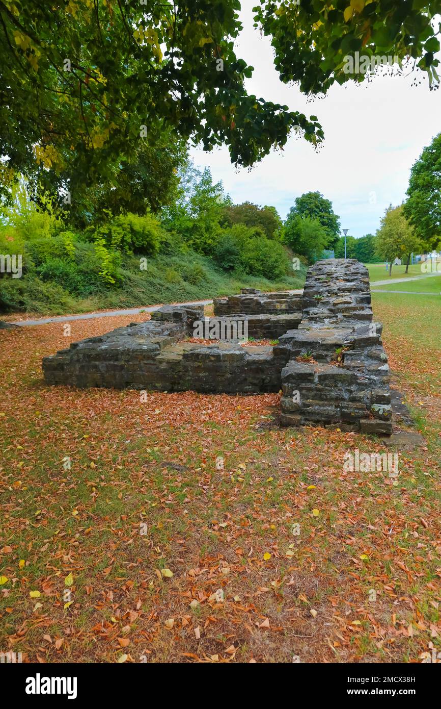 Boebingen Roman Fort, foundation walls of the fort, UNESCO World ...