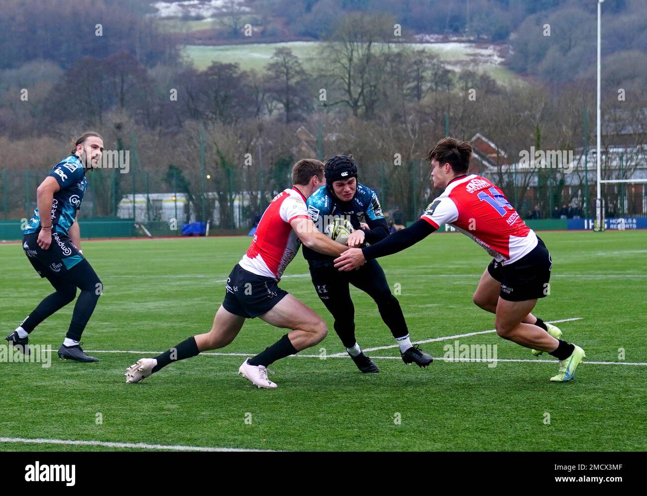 Dragons' Will Reed on his way to score his side's first try during the ...