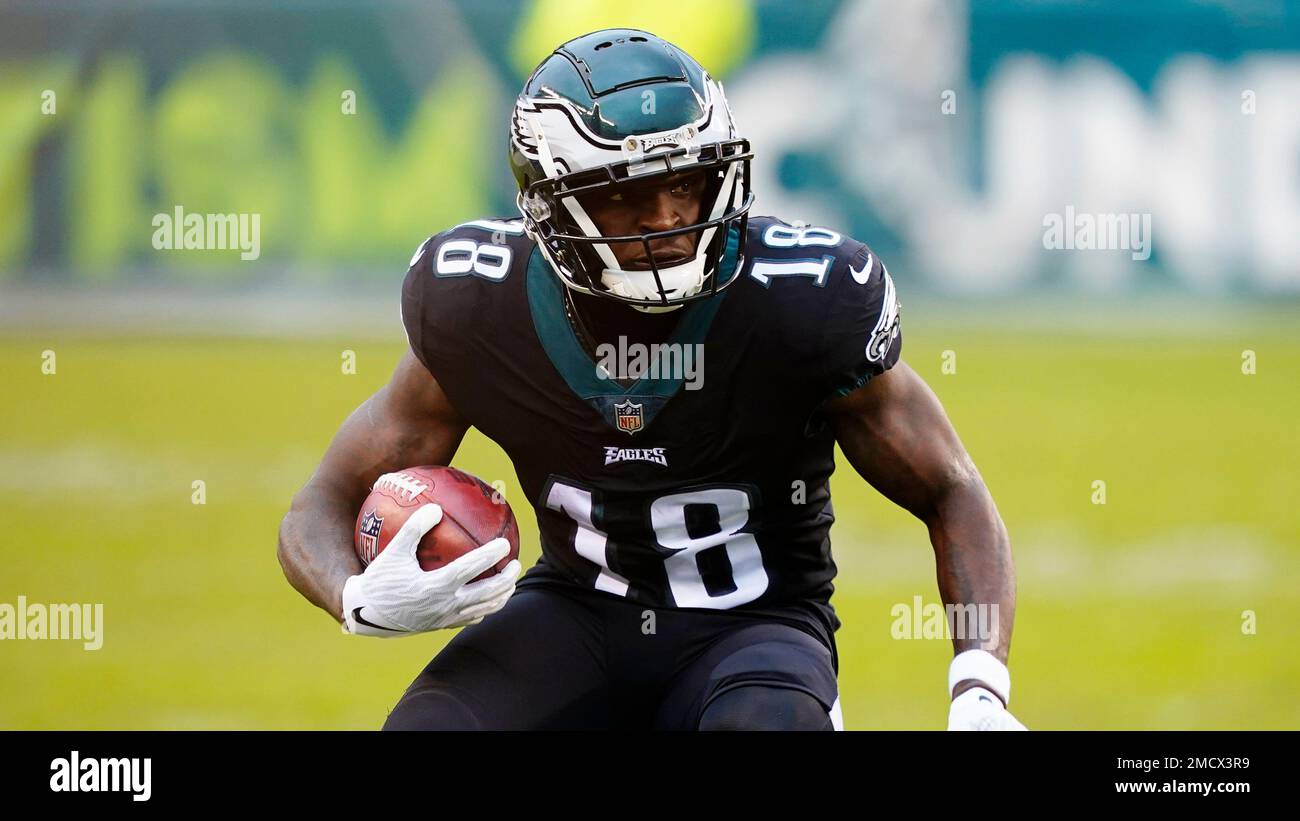 Philadelphia Eagles' Jalen Reagor plays during an NFL football game ...