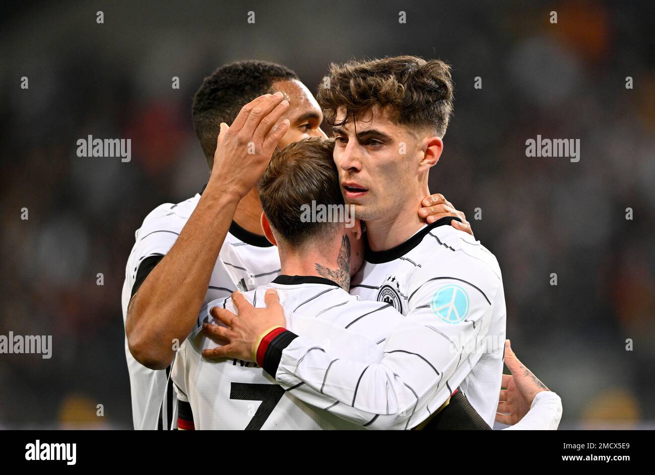 Goal celebration with Kai Havertz GER, Jonathan Tah GER, David Raum GER ...