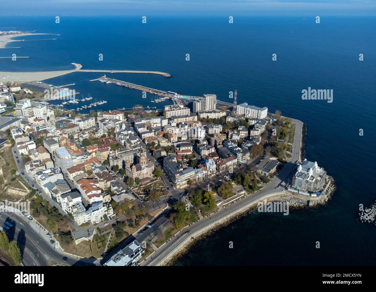 Aerial view of Constanta city - Romania, drone view Stock Photo - Alamy