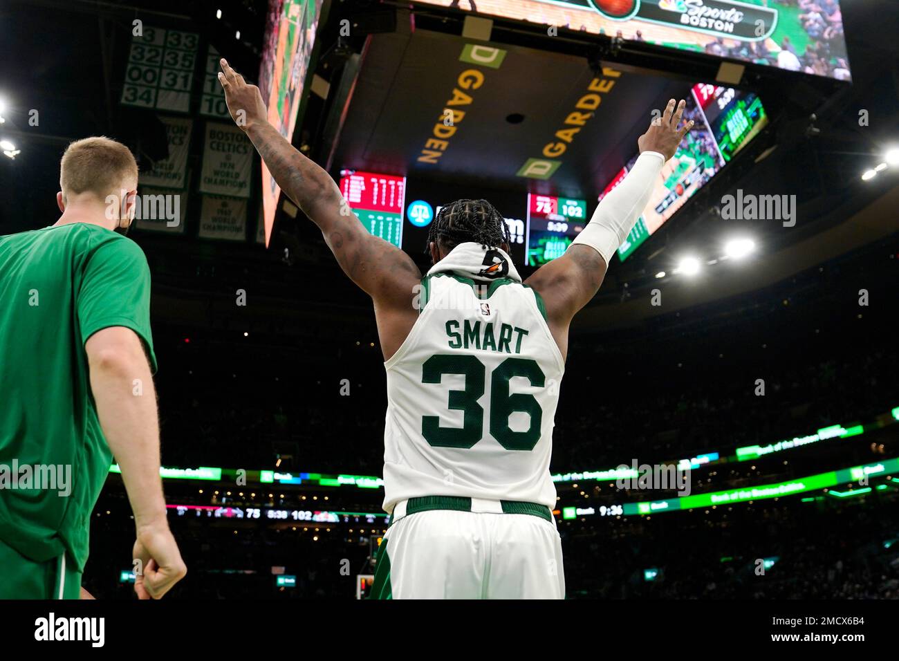 Boston Celtics guard Marcus Smart (36) during an NBA basketball game ...