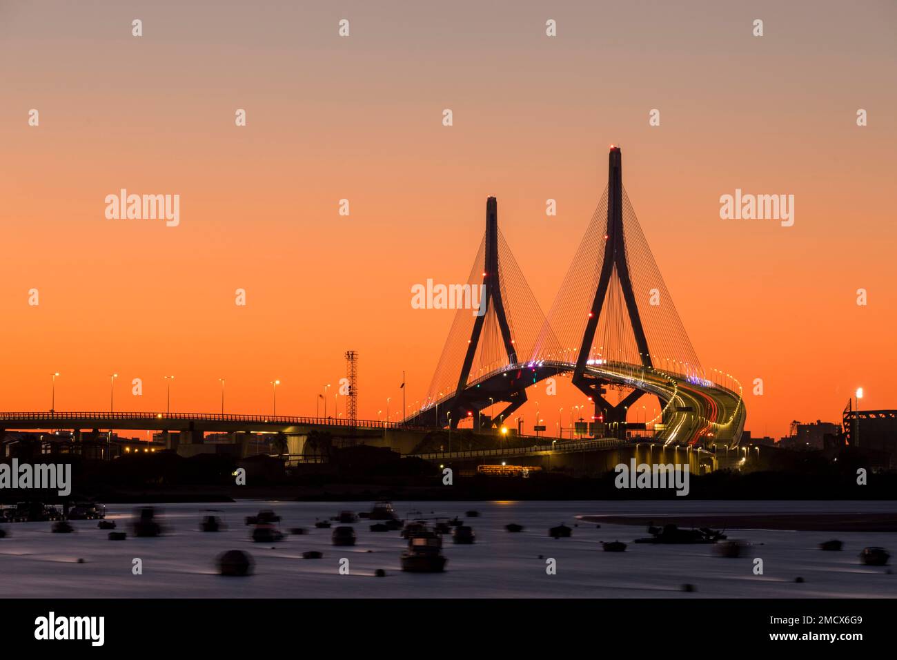 Evening atmosphere, Puente de la Constitucion de 1812 or Puente de La ...