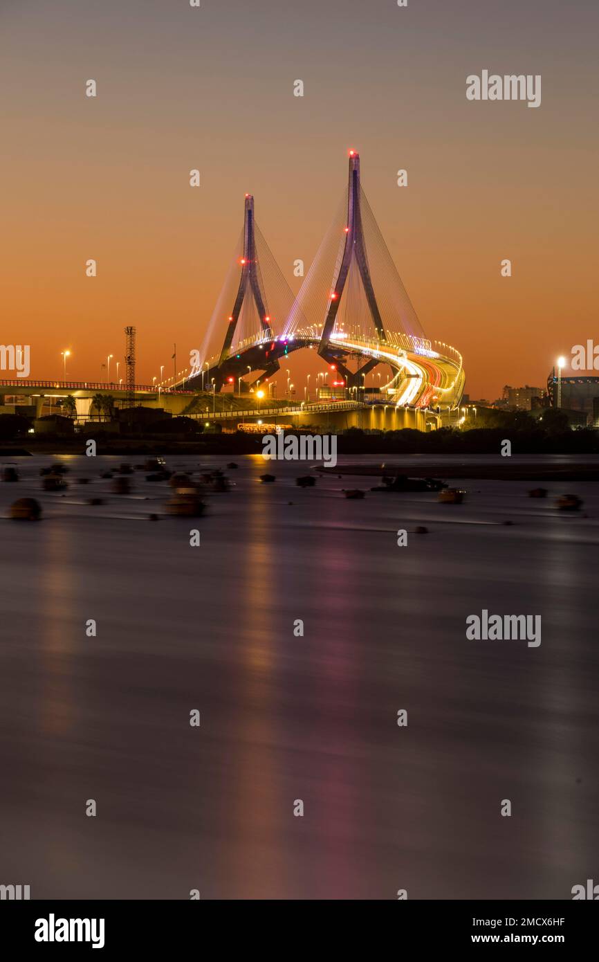 Evening atmosphere, Puente de la Constitucion de 1812 or Puente de La ...