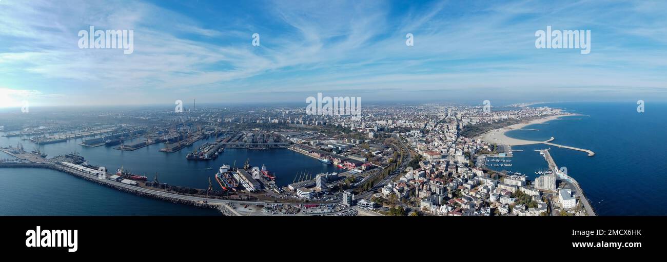 Aerial view of Constanta city - Romania, drone view Stock Photo - Alamy