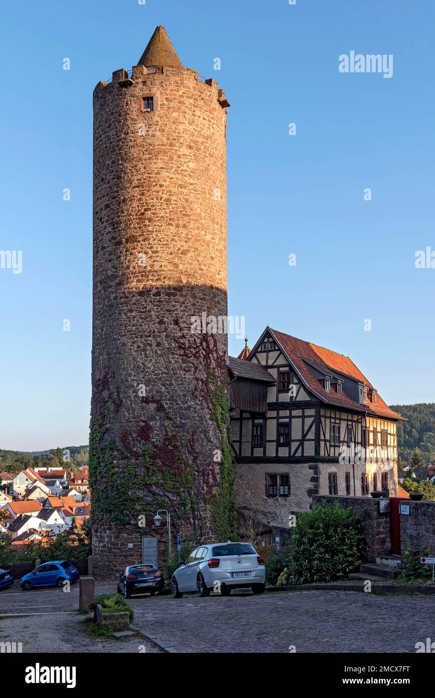 Medieval keep Hinterturm, historic half-timbered house Hinterburger ...