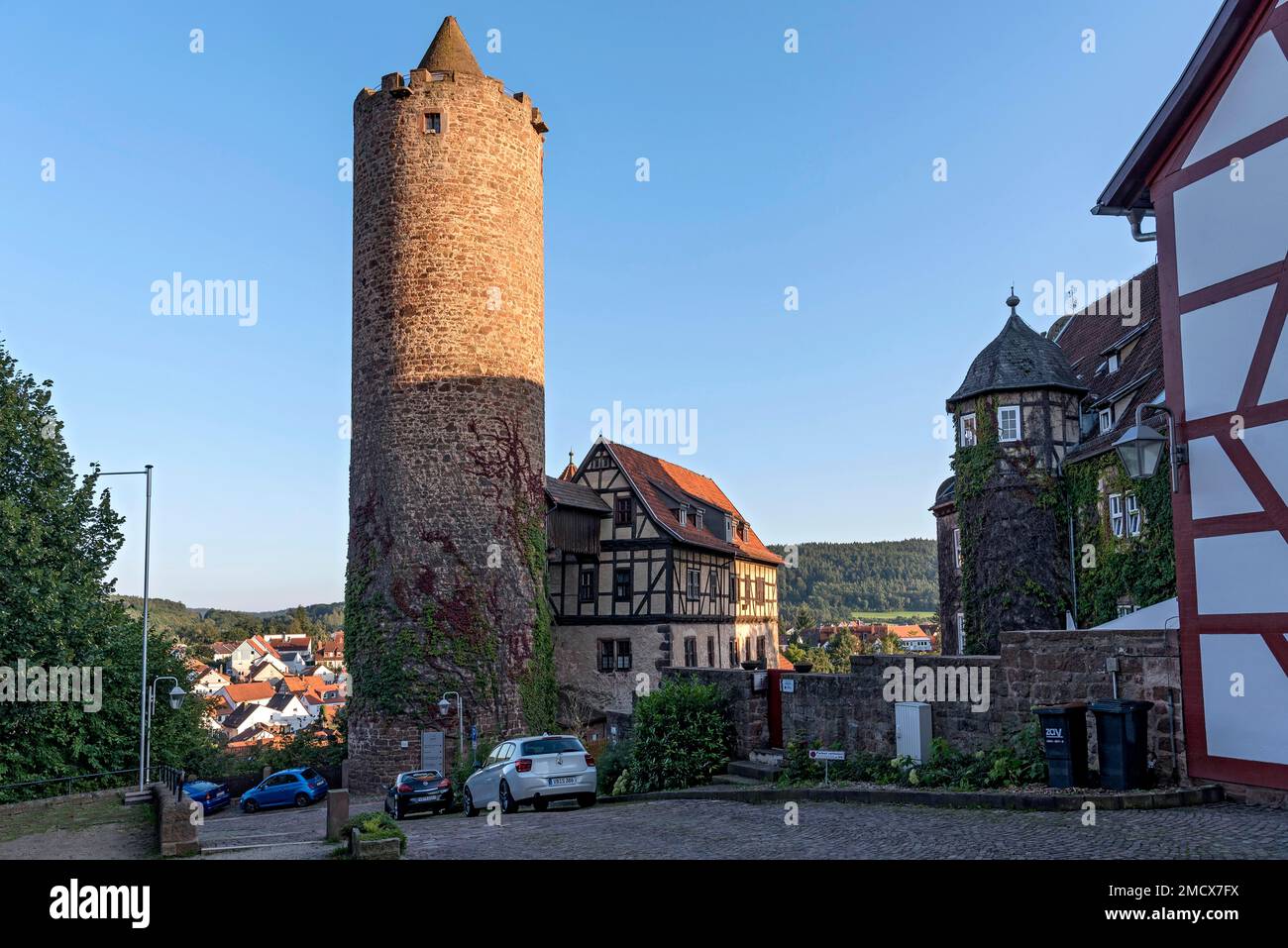 Medieval keep Hinterturm, historic half-timbered house Hinterburger ...