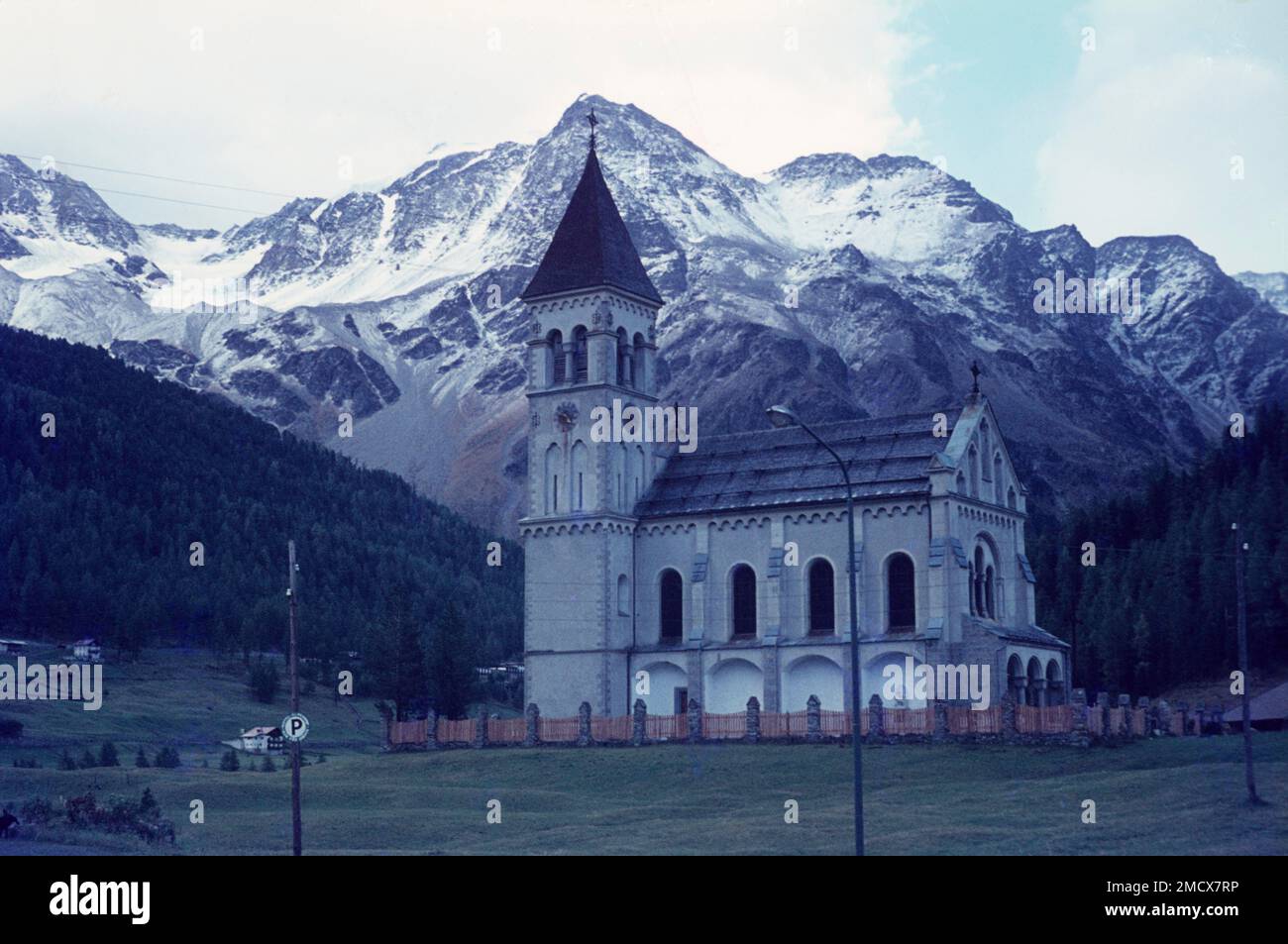 The church of Sulden, Ortler Alps, Sulden, Stilfs, Autonomous Province ...