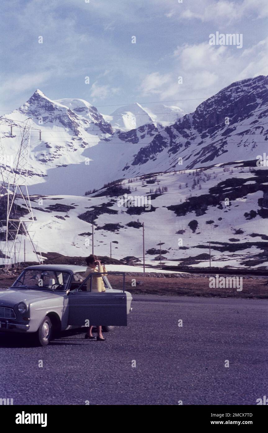 At the Bernina Pass, Switzerland, Western Alps, Bernina Pass, glacier ...
