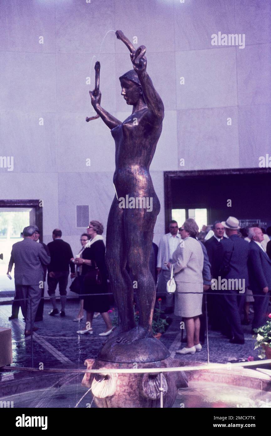 Figure in the rotunda of the Toelzer Wandelhalle, bathing part, Bad ...