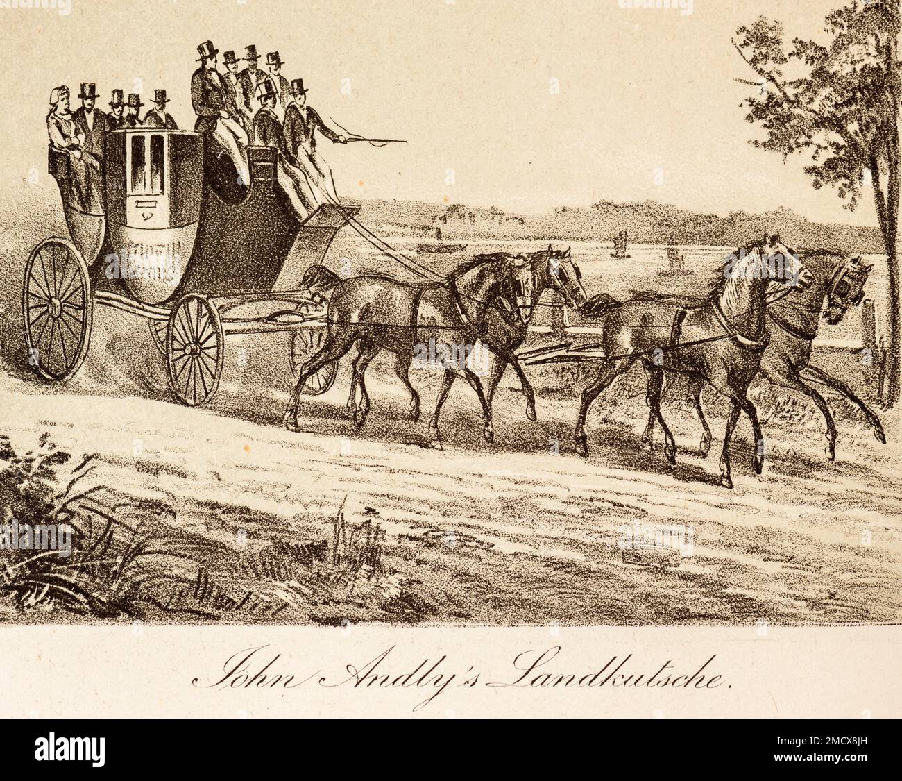 Funny old Hamburg, John Andy's country carriage, horse-drawn carriage ...