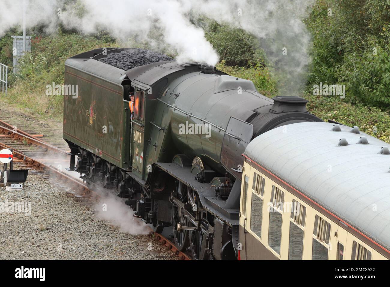 The Flying Scotsman on the North Wales coastal line Stock Photo - Alamy