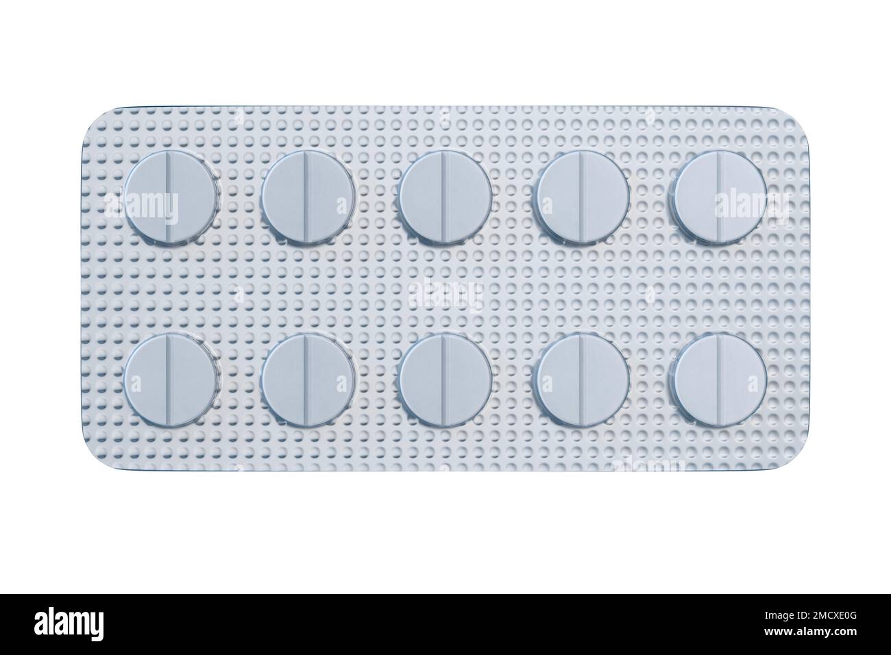 tablet in blister pack on white background. Isolated 3D illustration ...