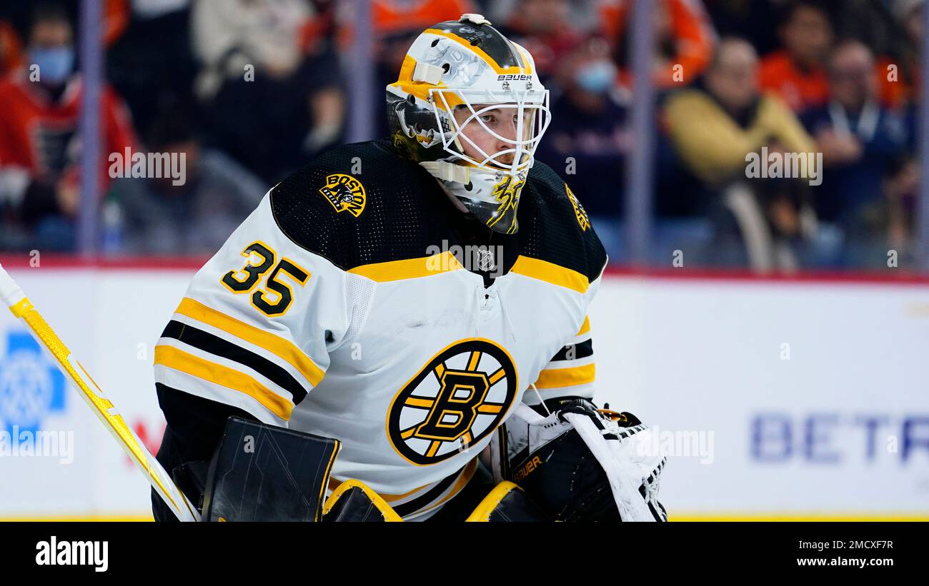 Boston Bruins' Linus Ullmark plays during an NHL hockey game, Saturday ...