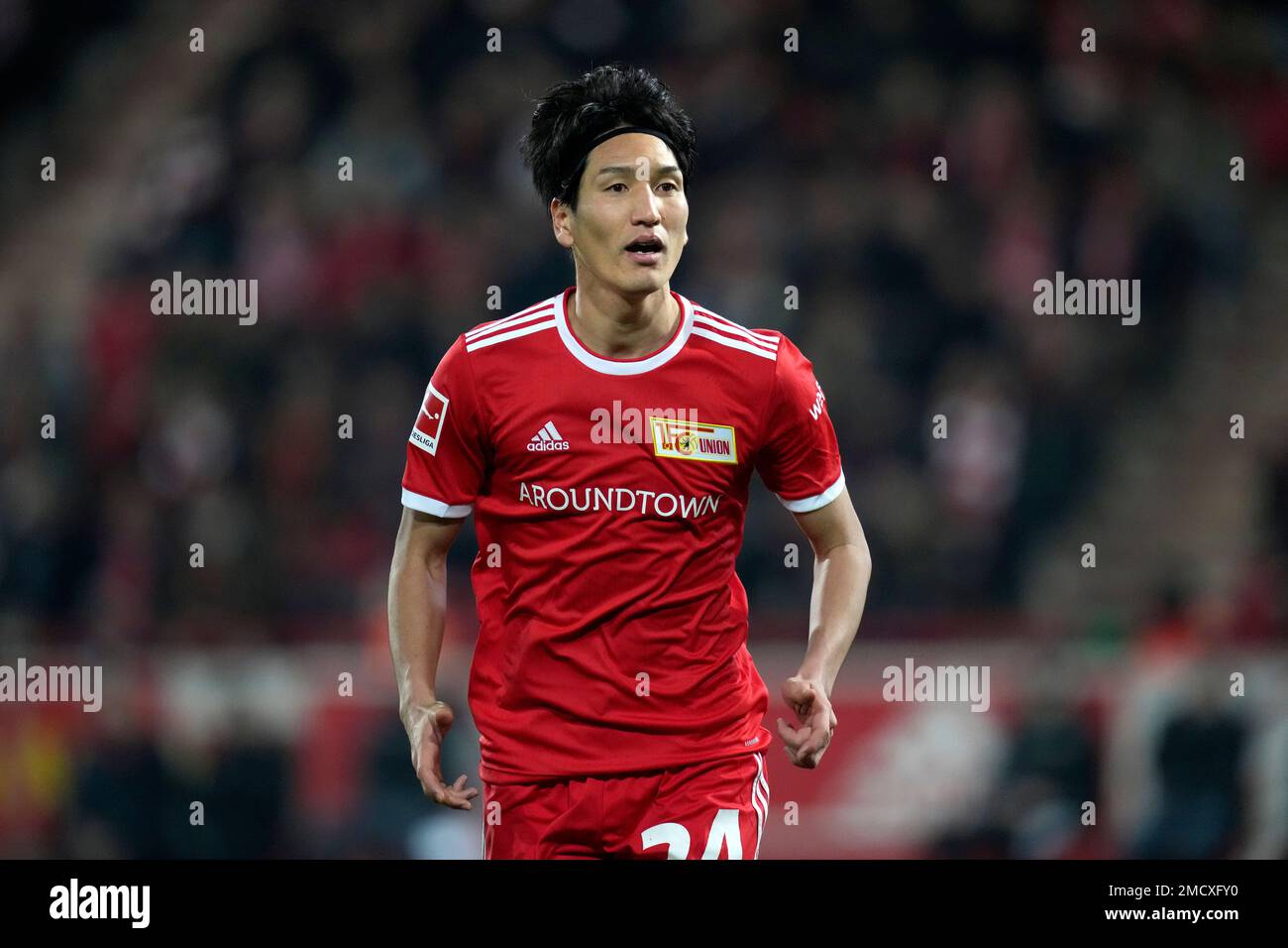 Union's Genki Haraguchi during the German Bundesliga soccer match ...