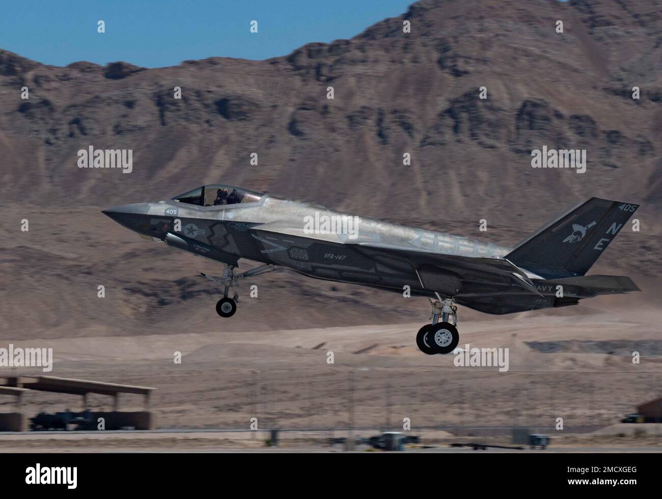 An F-35C Lightning II assigned to the Strike Fighter Squadron (VFA) 147, Naval Air Station ...