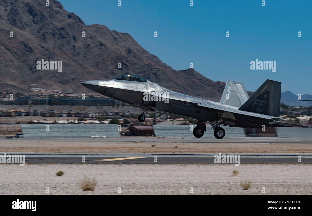 An F-22 Raptor assigned to the 27th Fighter Squadron, Langley Air Force ...