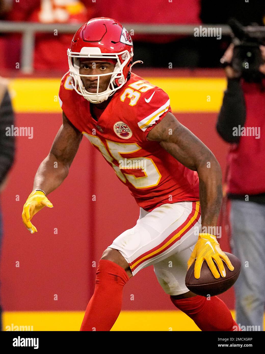 Kansas City Chiefs cornerback Charvarius Ward celebrates after ...