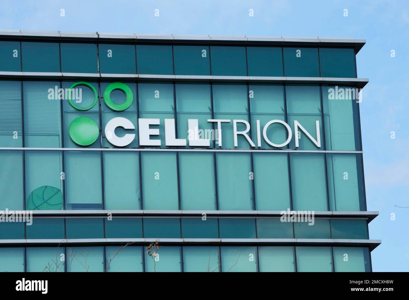 A logo of Celltrion is seen at its headquarters in Incheon, South Korea, Monday, Nov. 22, 2021 ...