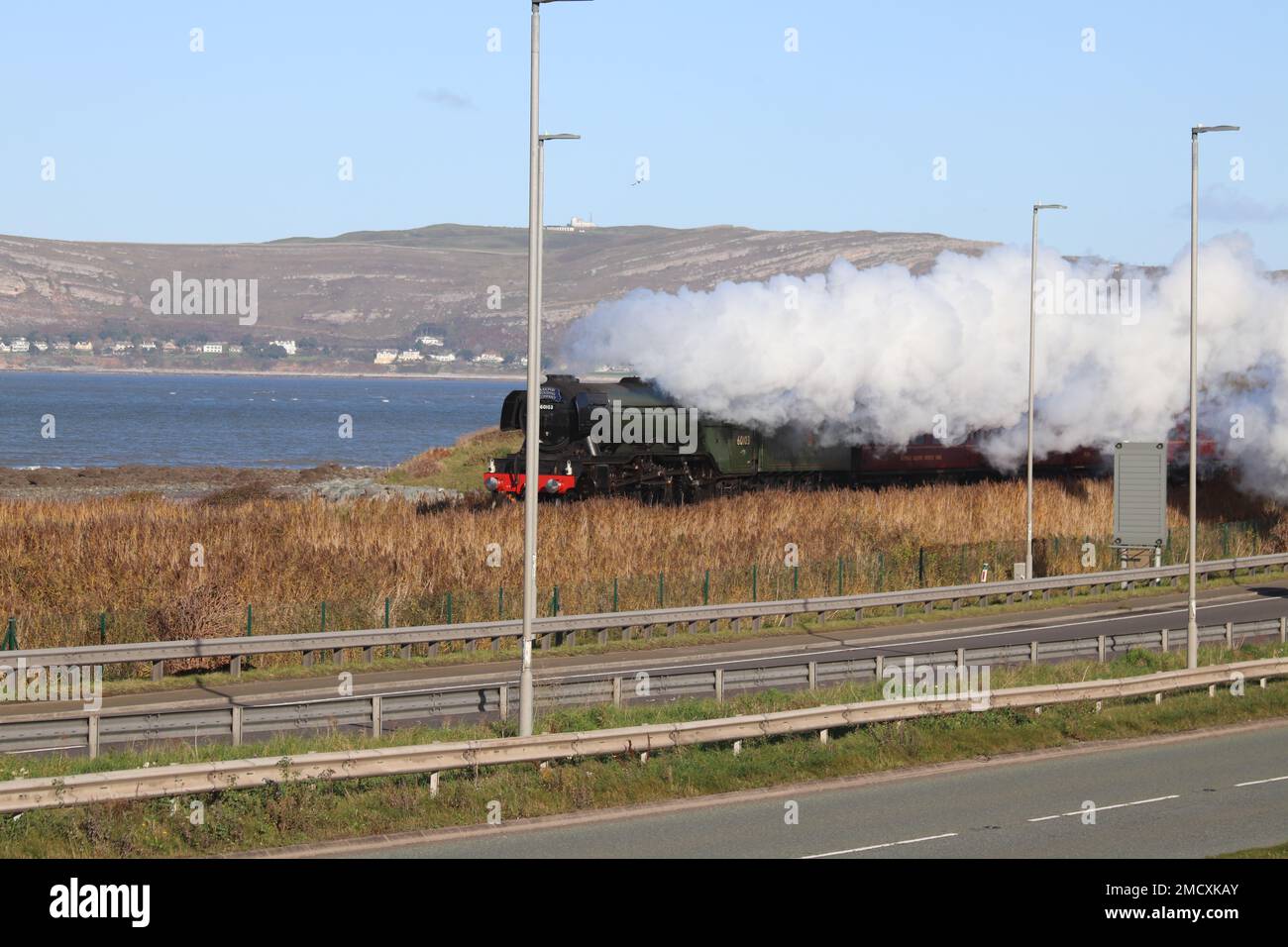 The Flying Scotsman on the North Wales coastal line Stock Photo - Alamy
