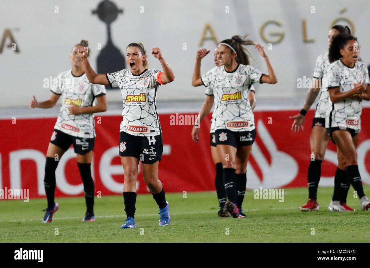 Players of Brazil's Corinthians celebrate their second goal against ...
