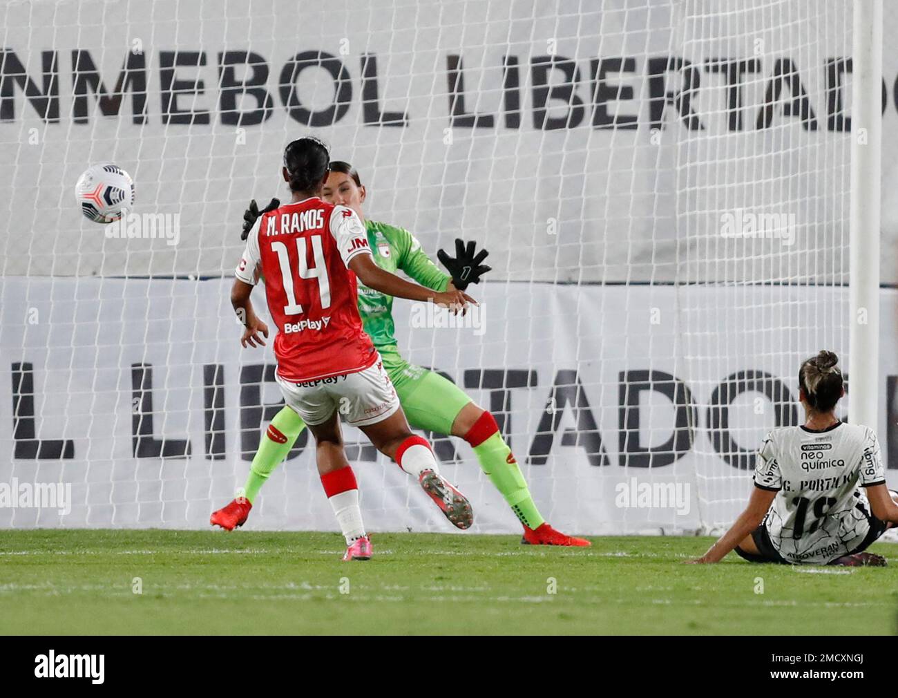 Gabi Portilho of Brazil's Corinthians, right, scores her side's second ...