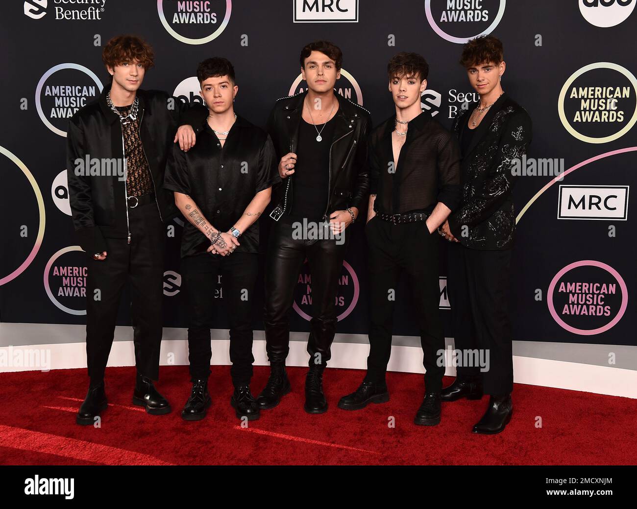 Daniel Seavey, from left, Jack Avery, Jonah Marais, Zach Herron and ...