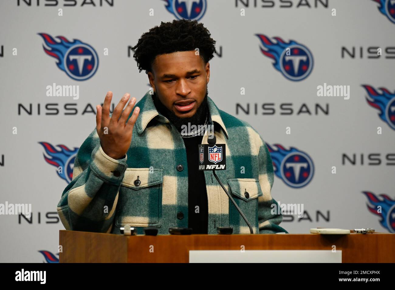 Tennessee Titans free safety Kevin Byard answers questions after an NFL ...
