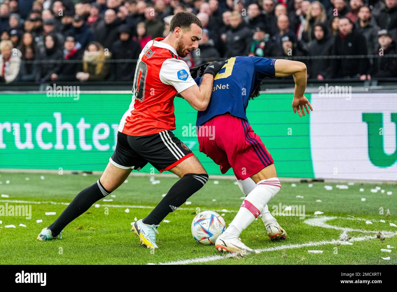 Rotterdam - Orkun Kokcu of Feyenoord, Jorge Sanchez of Ajax during the match between Feyenoord v ...