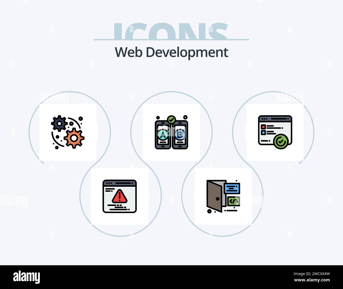 Web Development Line Filled Icon Pack 5 Icon Design. website. speed ...