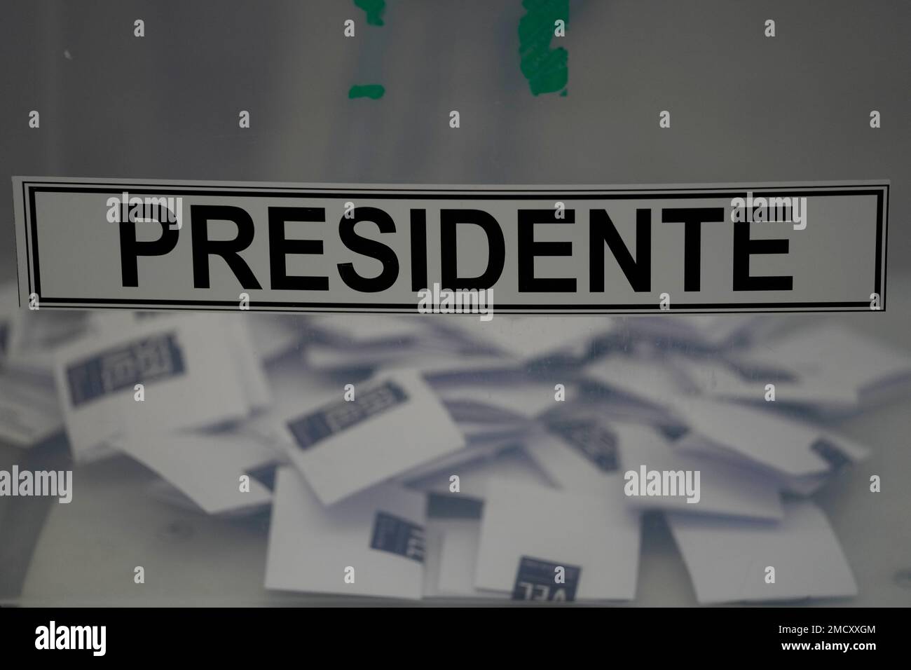 A ballot box at a polling station during presidential elections in ...