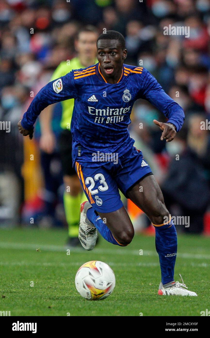 Real Madrid's Ferland Mendy runs with the ball during a Spanish La Liga ...