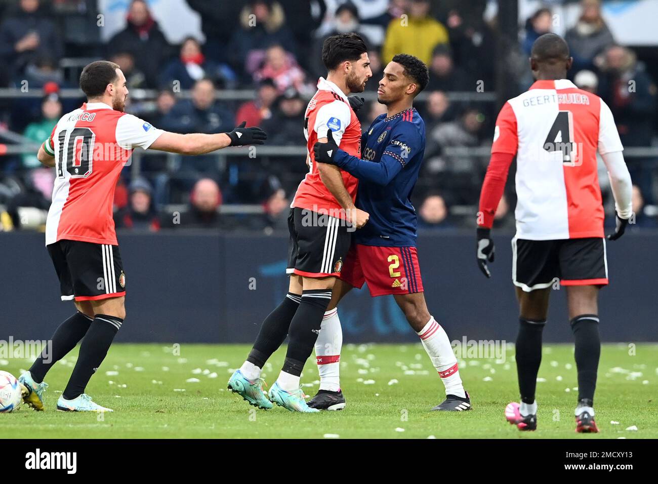 ROTTERDAM - (l-r) Alireza Jahanbaksh of Feyenoord, Jurrien Timber of ...