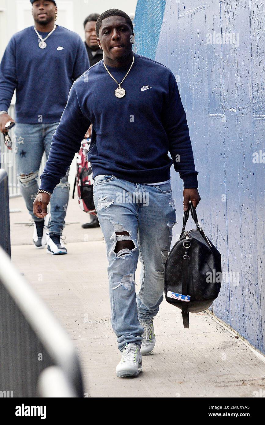 Buffalo Bills running back Devin Singletary arrives for an NFL football ...
