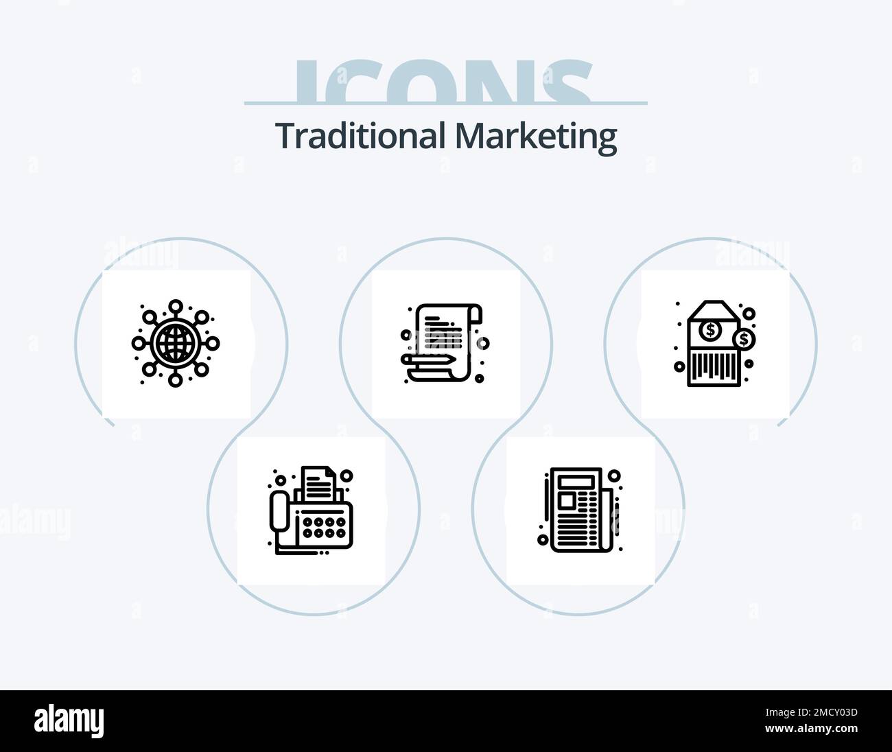 Traditional Marketing Line Icon Pack 5 Icon Design. customer support ...