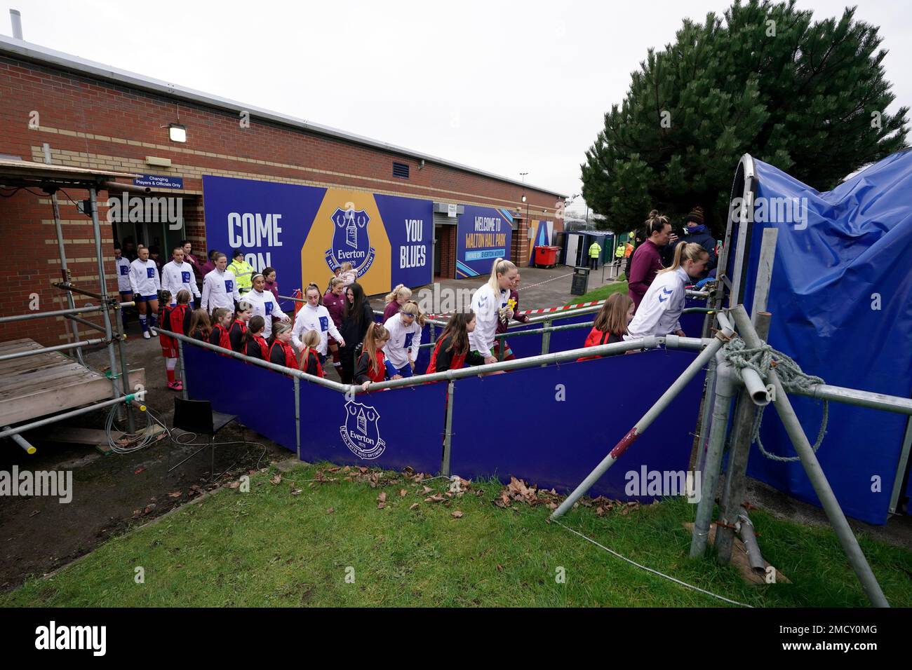 The players walk onto the pitch ahead of the Barclays Women's Super ...