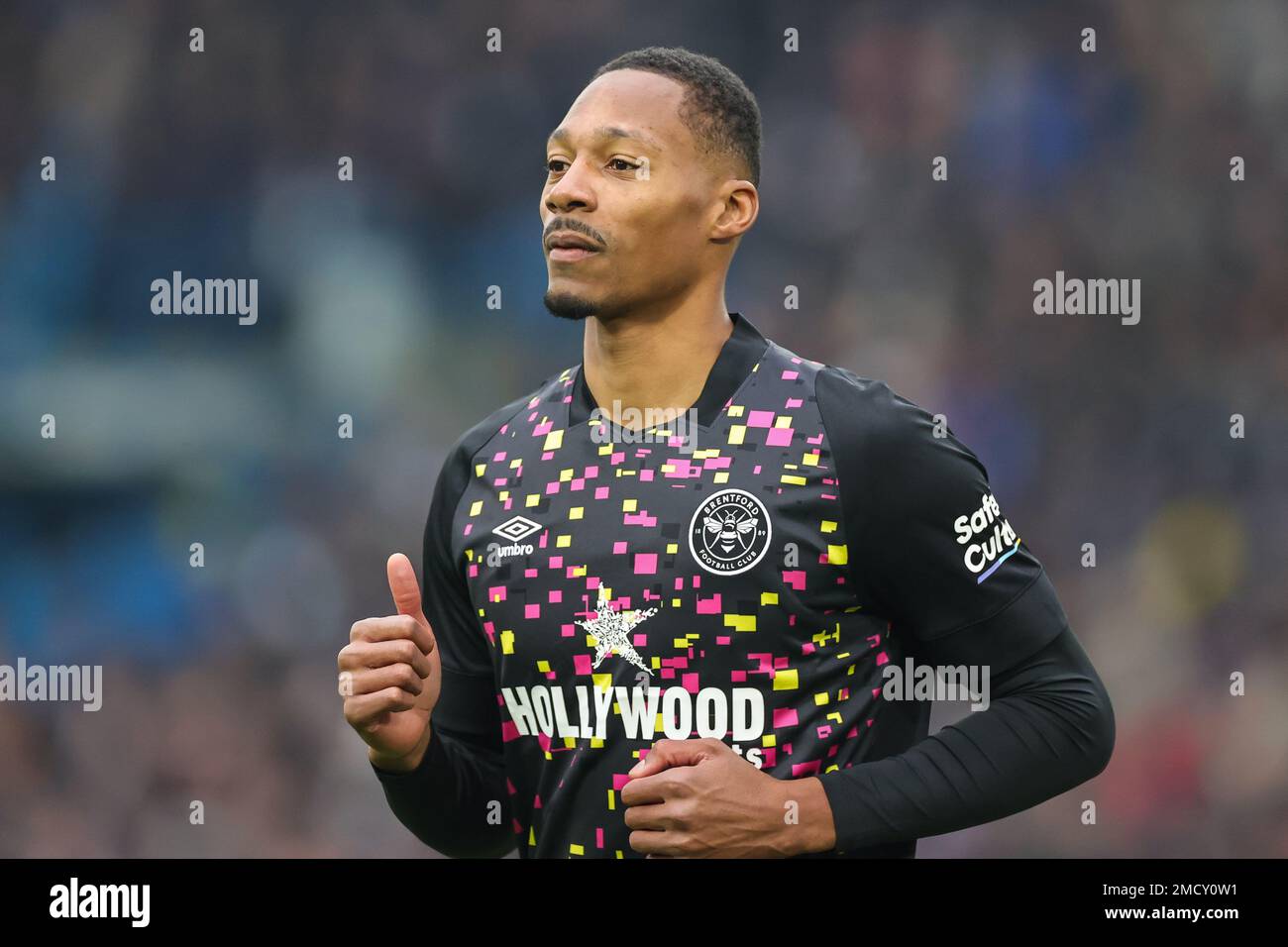 Ethan Pinnock #5 of Brentford during the Premier League match Leeds ...