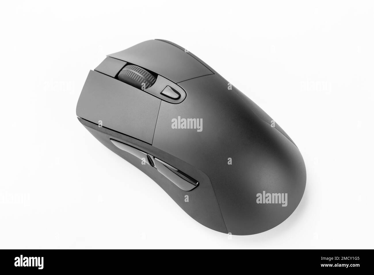 Black wireless computer mouse isolated on white background. Сomputer ...