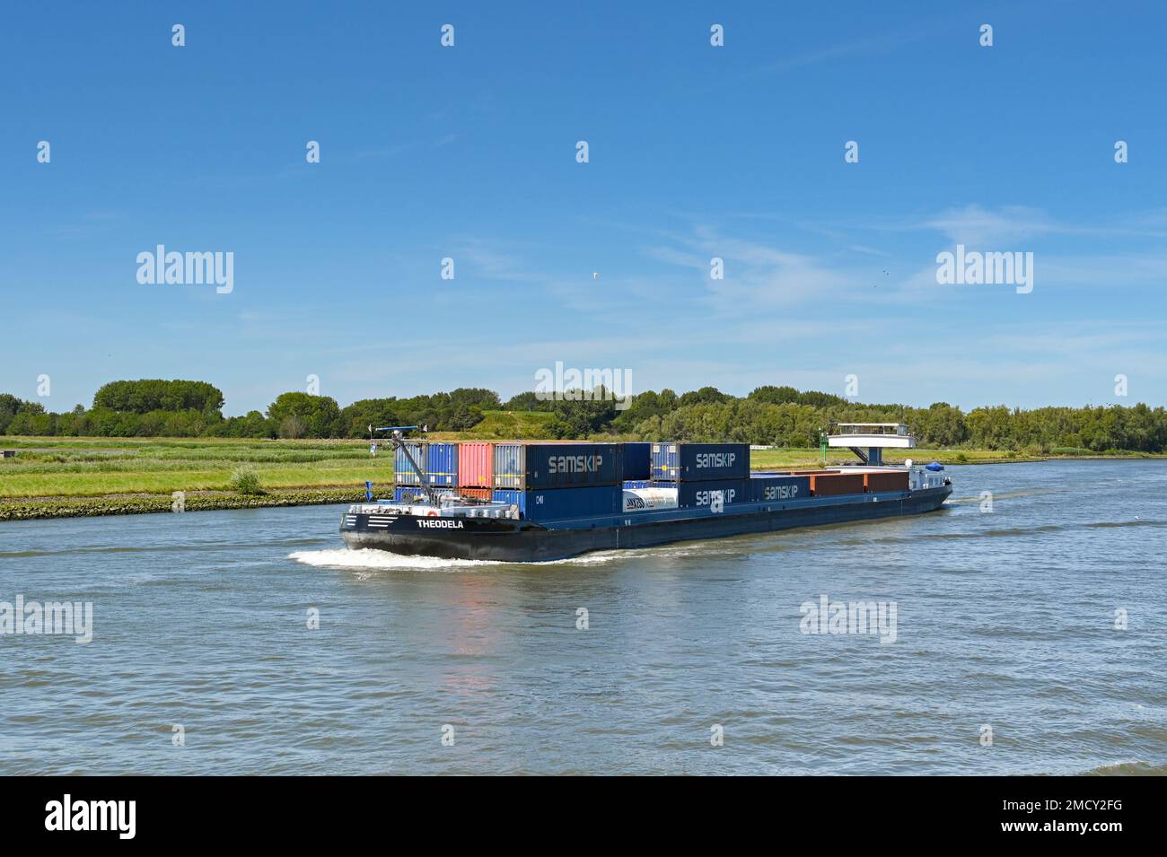 Rotterdam, Nertherlands - August 2022: Cargo ship carrying shipping ...