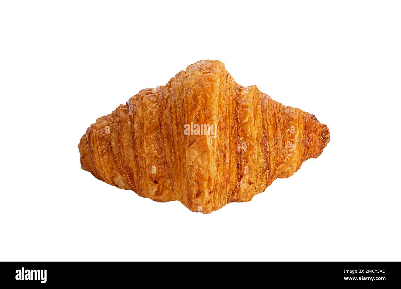 Croissant top view isolated on white background. Fresh French bakery ...