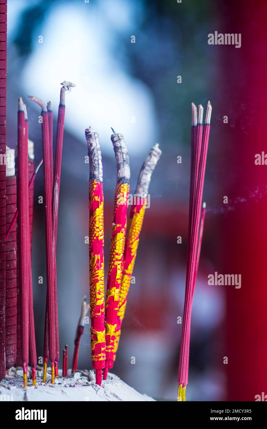 Smokey Incense Sticks burnt at Sam Poo Kong Temple. Semarang. Indonesia ...