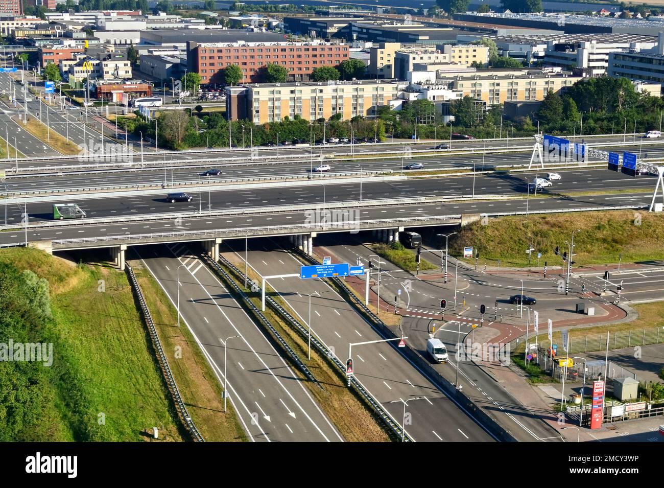 Amsterdam, Netherlands - August 2022: Aerial view of a motorway ...