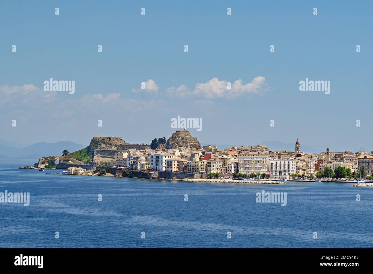 Corfu, Greece - June 2022: Waterfront of Corfu town and the old ...