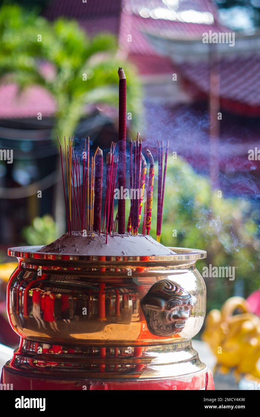 Smokey Incense Sticks burnt at Sam Poo Kong Temple. Semarang. Indonesia ...