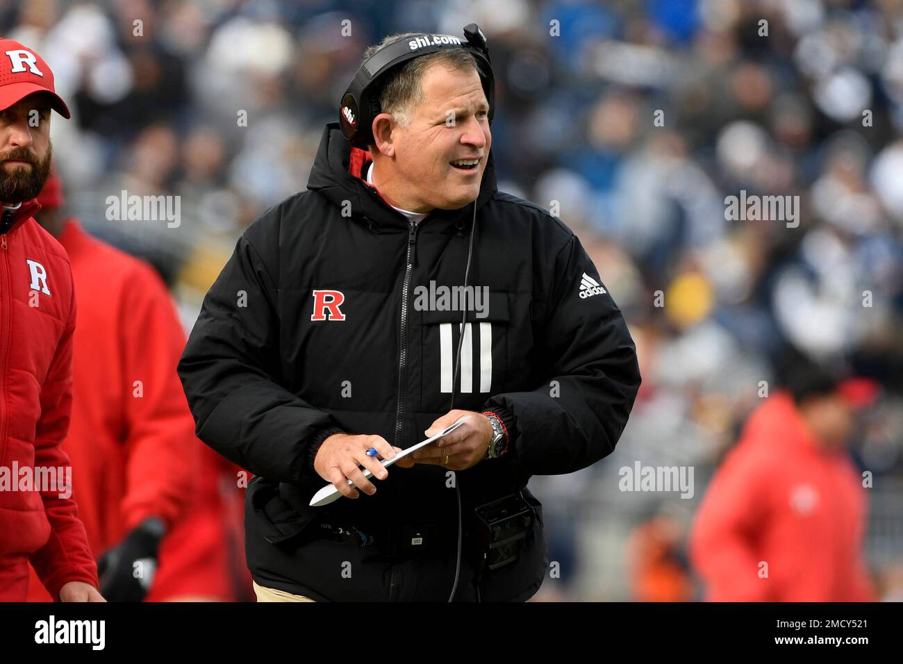 Rutgers coach Greg Schiano watches the team play Penn State during an ...